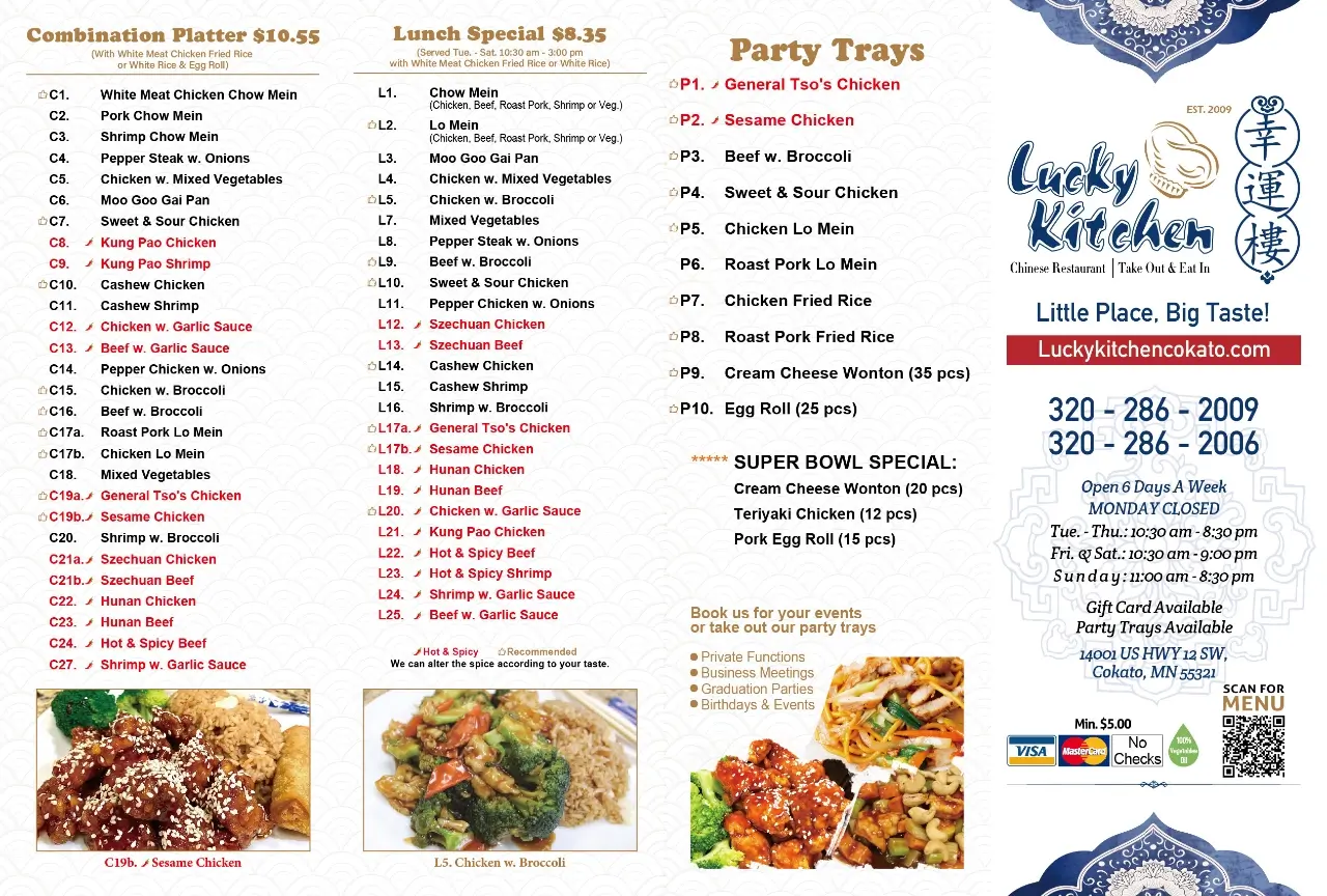 Menu - Lucky Kitchen